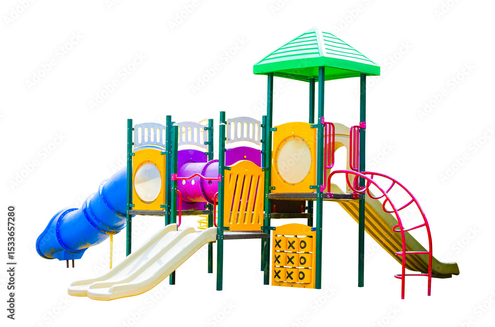 Colorful children playground isolated on transparent background. Stock ...