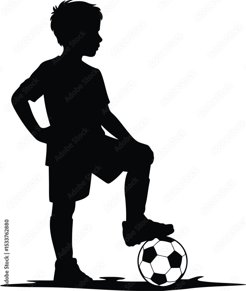 Young Soccer Player Stance Silhouette Design, Transparent Background ...