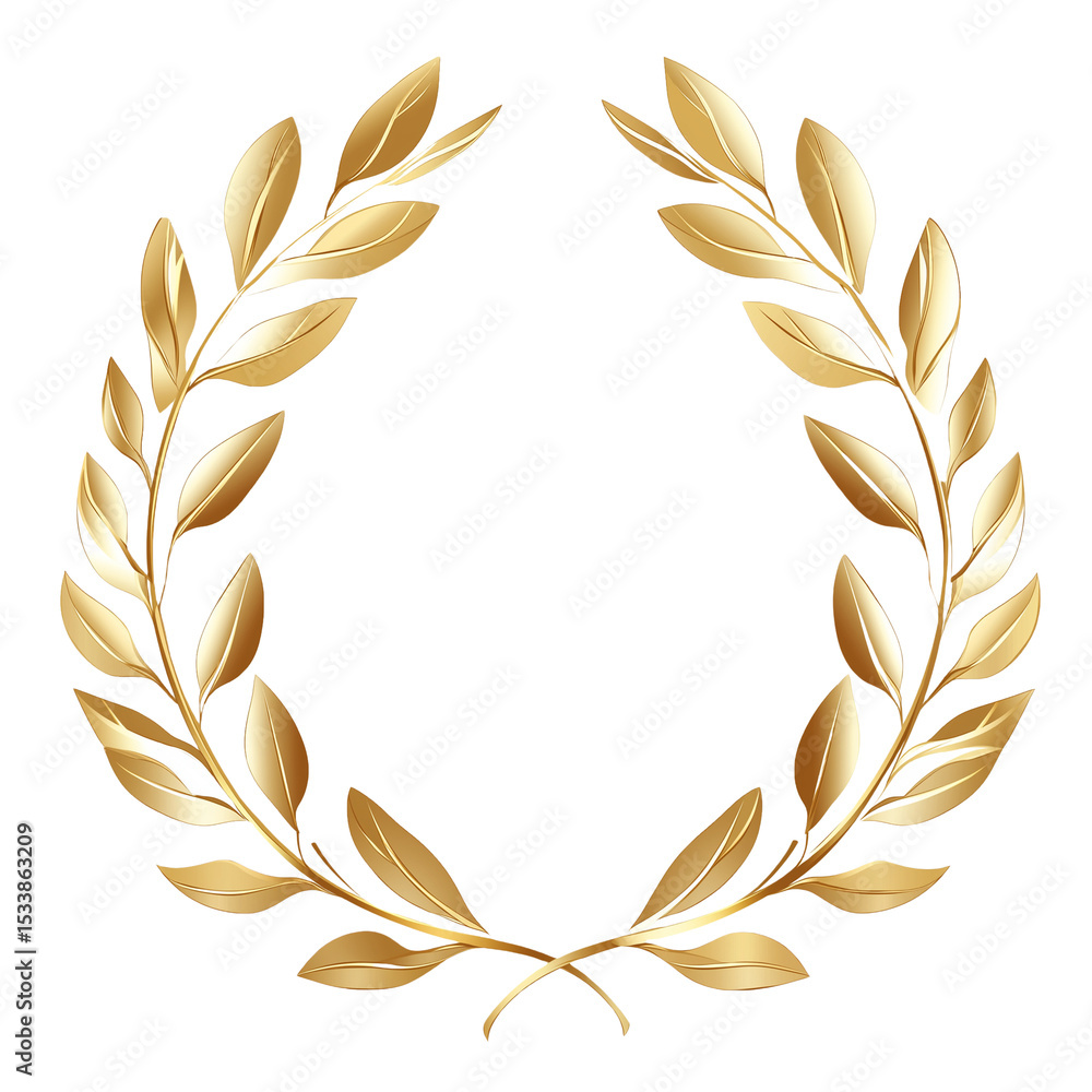 Elegant Gold Laurel Wreath Vector – Classic Roman Greek Style on ...