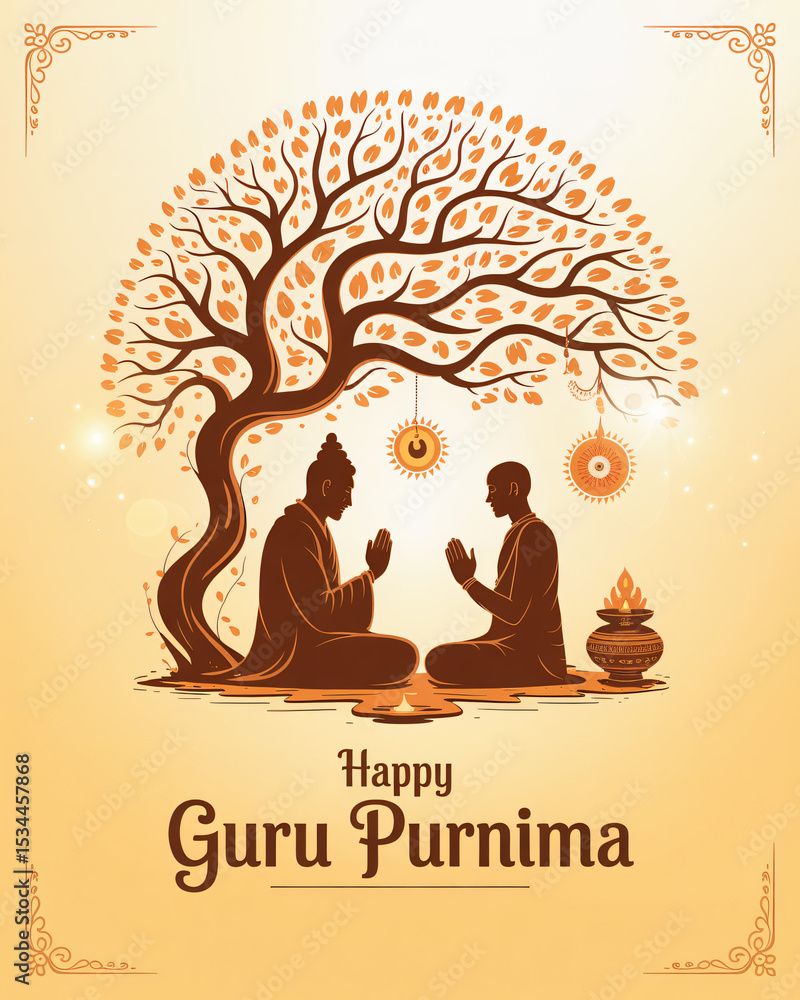 Ilustracja bez tantiem: Happy Guru Purnima abstract vector artwork ...