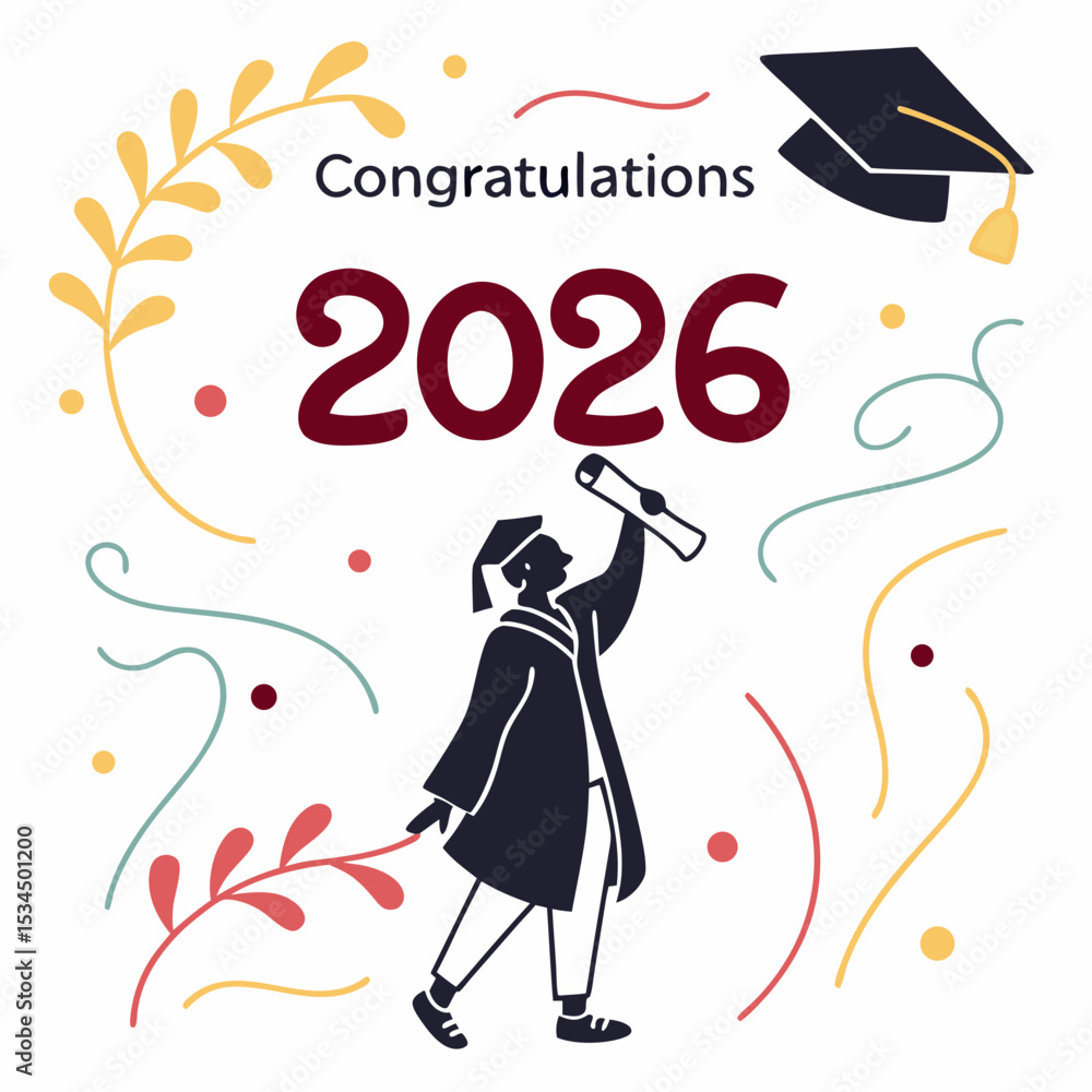 Congratulations 2026 of Graduation PNG design congratulations 2026 of ...