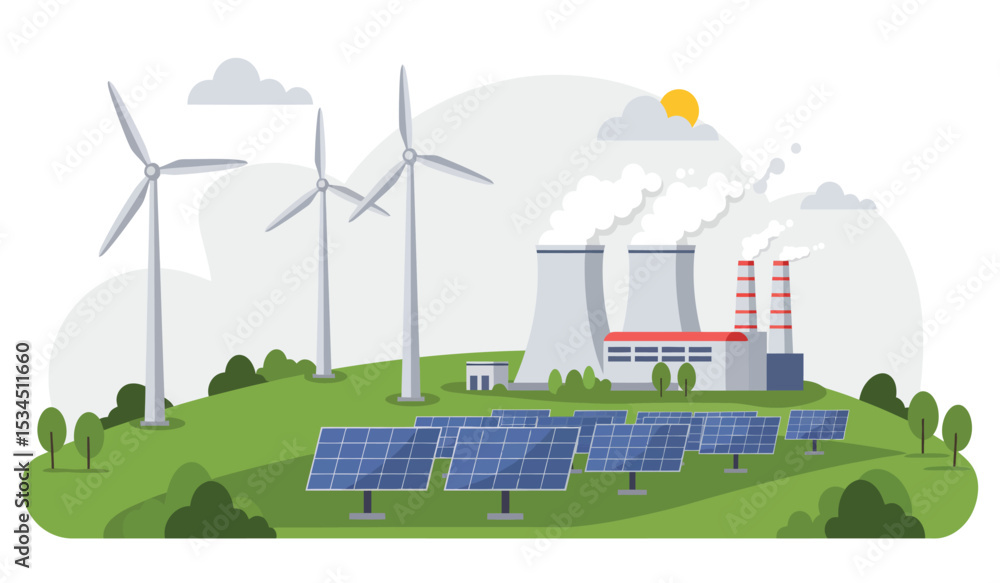 Industrial Factory Concept Manufacturing Building Facilities Area ...