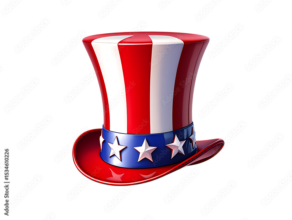 Patriotic Uncle Sam Top Hat American Symbol of Freedom and Pride Stock ...