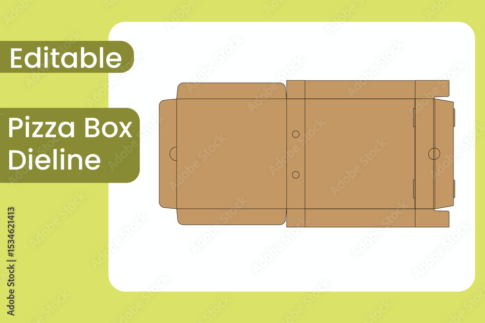 pizza box dieline, dieline, box dieline, editable dieline, editable ...