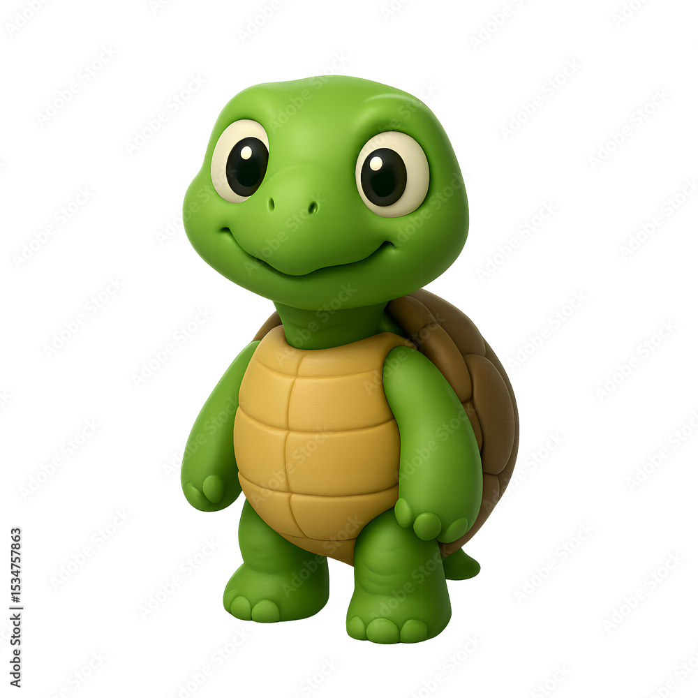 Illustrazione stock di Ultra-detailed 3D cartoon turtle with big ...