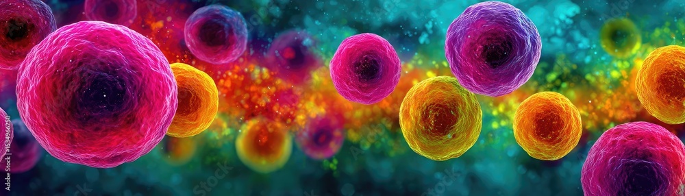 Immune response discovery and treatment mechanism concept. Colorful ...