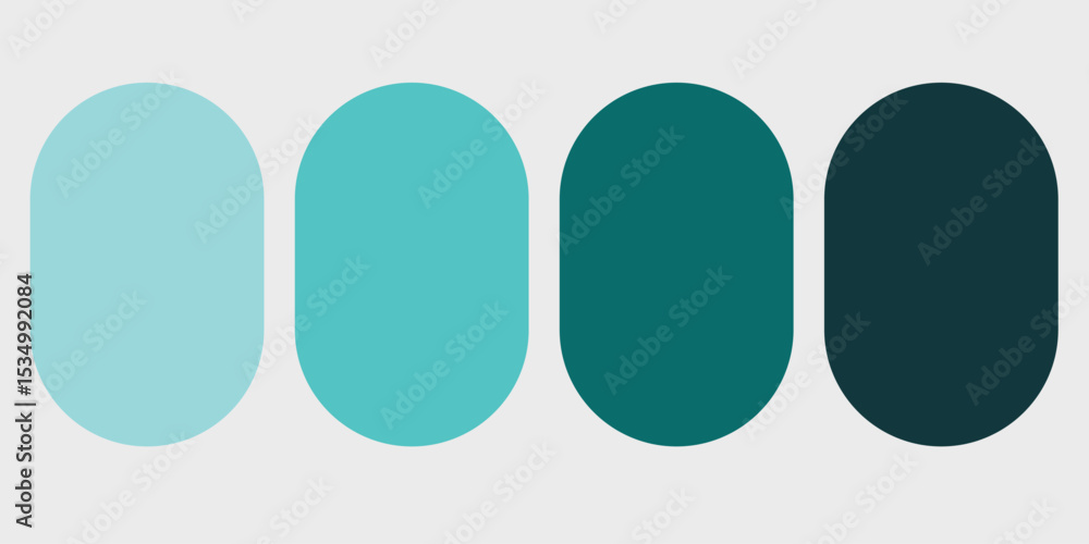Ocean Blue Color Palette, Blue Color Code Guide Palette. Sea Blue ...