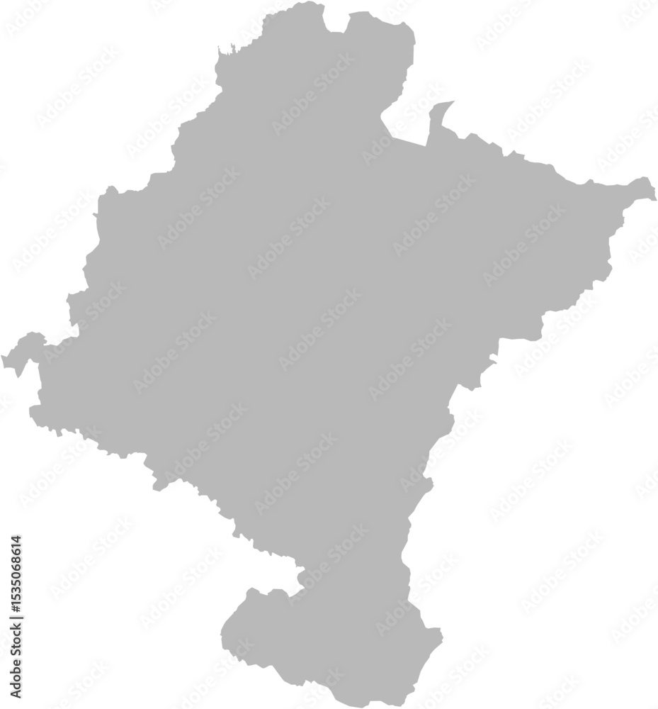 Navarre, Spain – administrative vector map with province boundaries (Web Mercator projection ...