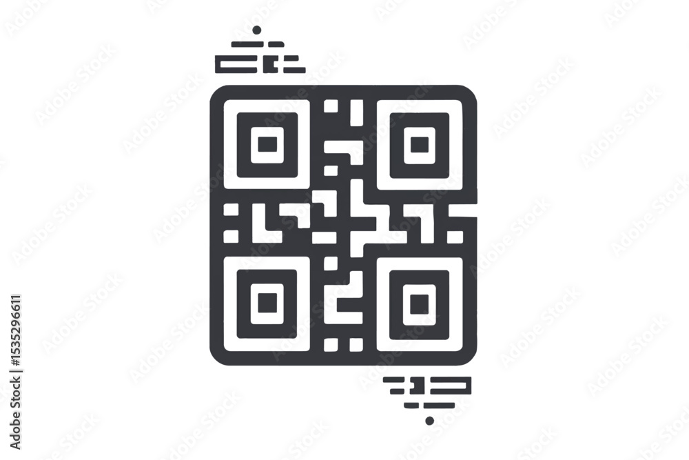 Qr code line icon. Scan barcode sign. Check certificate symbol. Quality ...