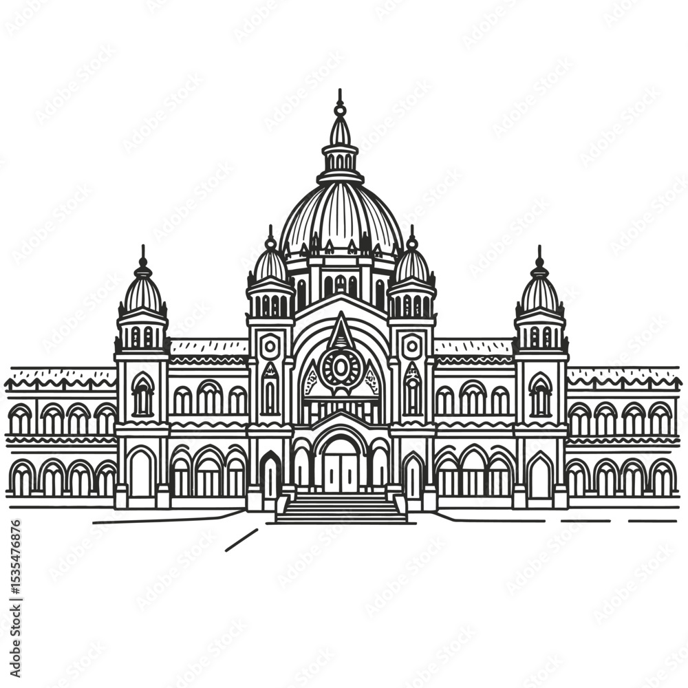 Стоковое векторное изображение «Chhatrapati Shivaji Maharaj Terminus ...