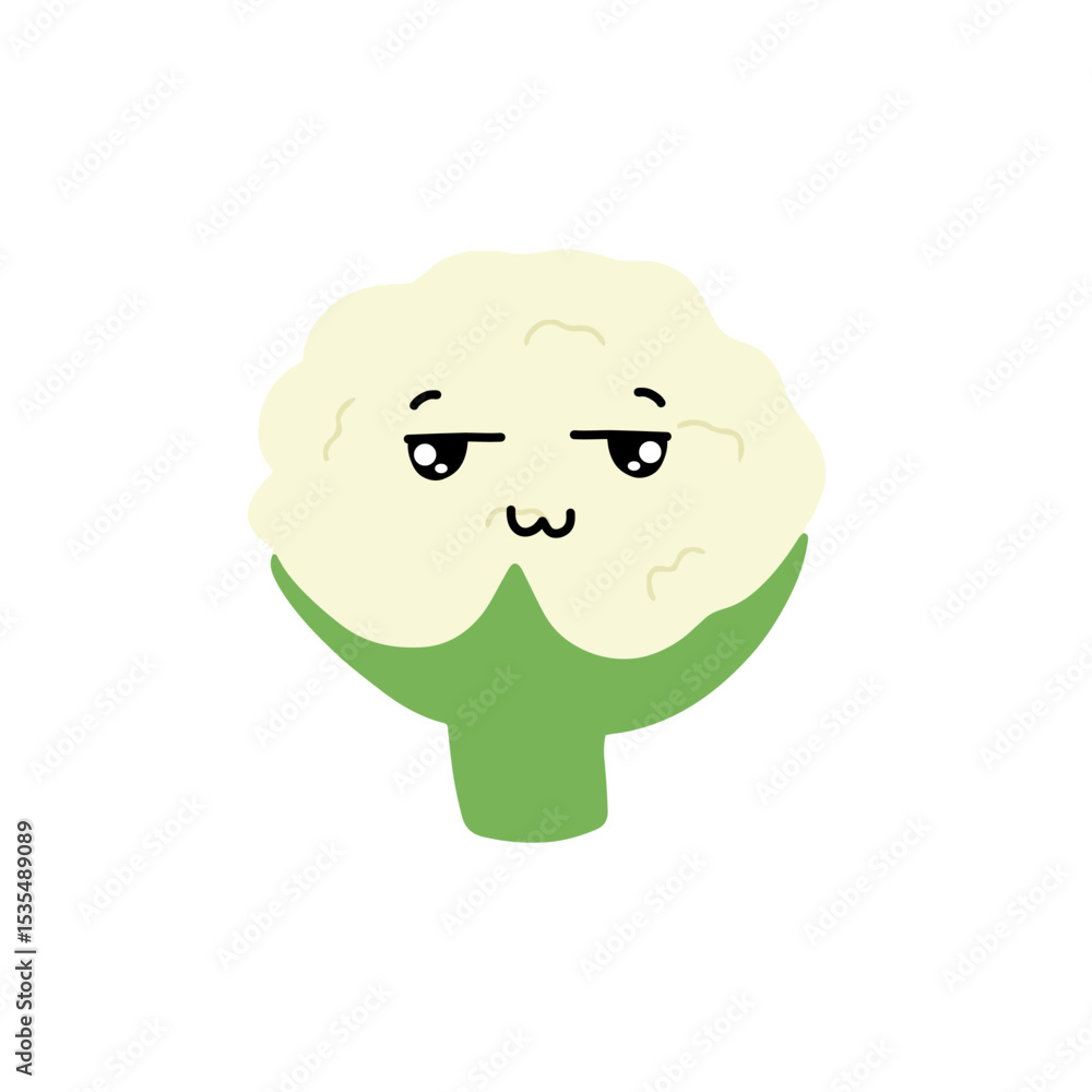 Various Cauliflower expressions of cartoon illustrations. cute and ...