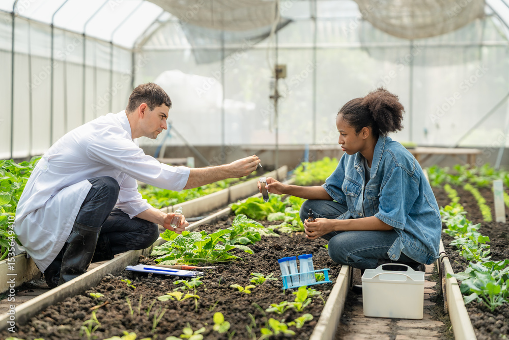Diverse Research Scientists Conducting Plant and Soil Experiments in a ...