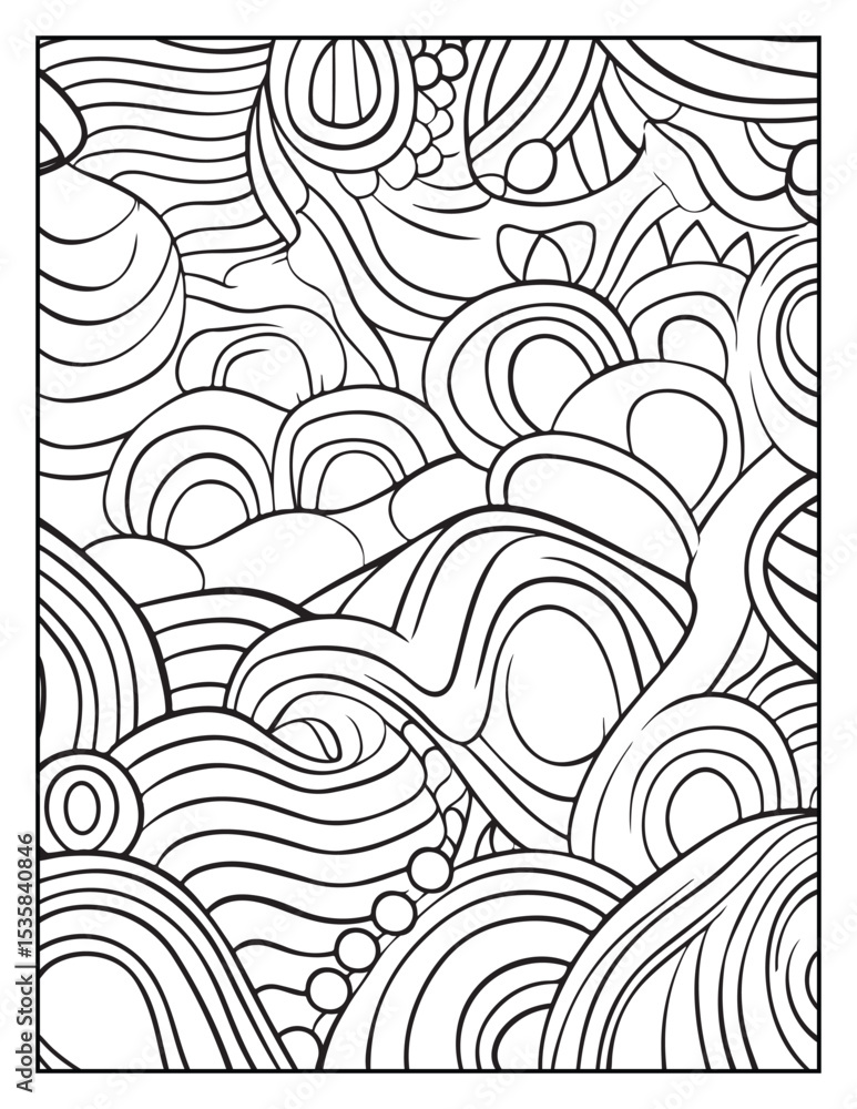 Image vectorielle Stock Mindful Patterns Coloring Pages For Adults ...
