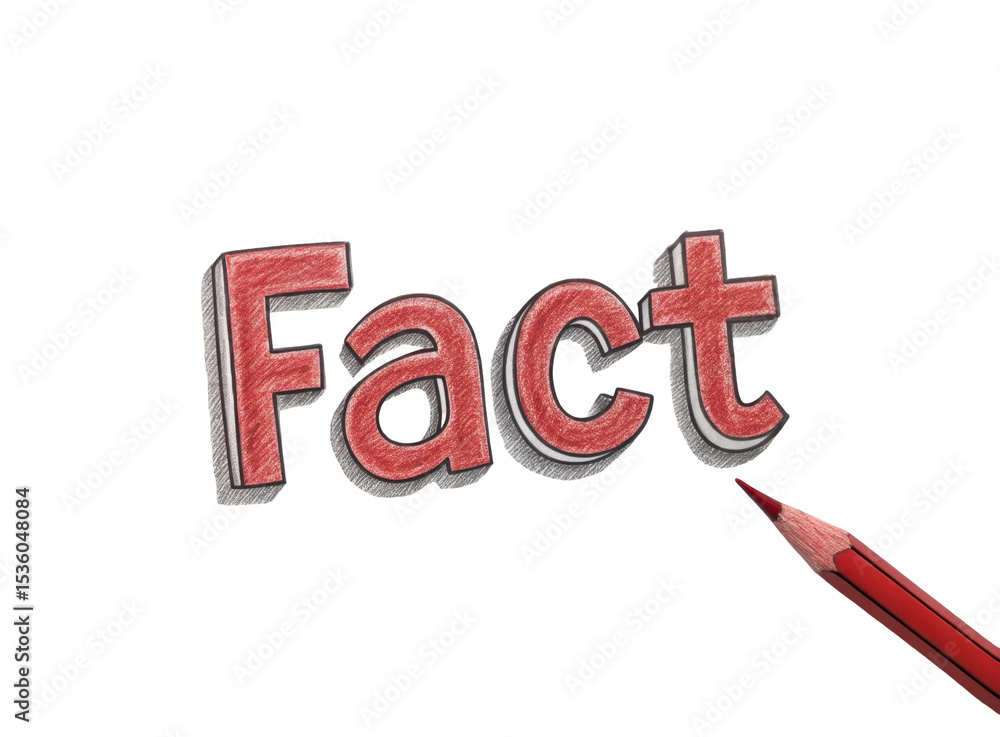 Fact written in bold red letters with a pencil illustration on a ...