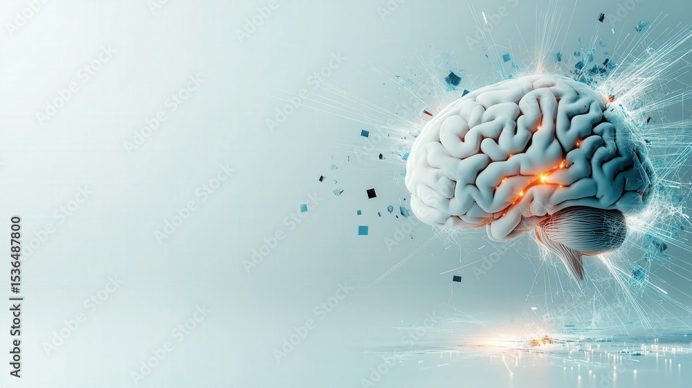 Brain atrophy causing memory loss and cognitive decline Stock ...
