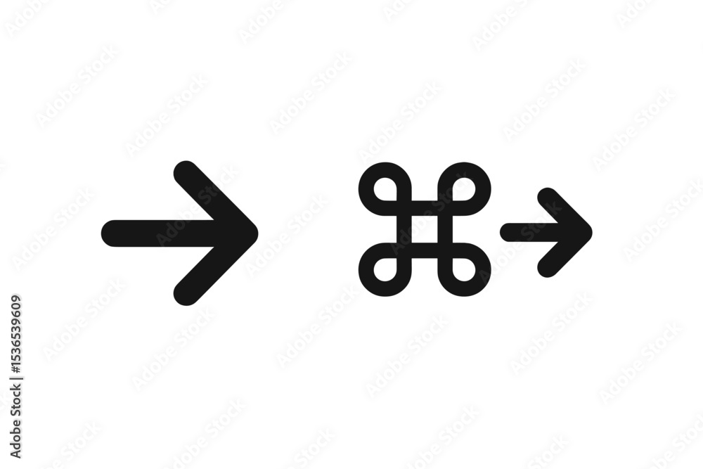 Command Shortcut Icons. Solid style icons of command and keyboard ...