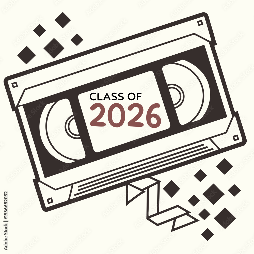 Class of 2026 vhs tape graduation design Stock Vector | Adobe Stock