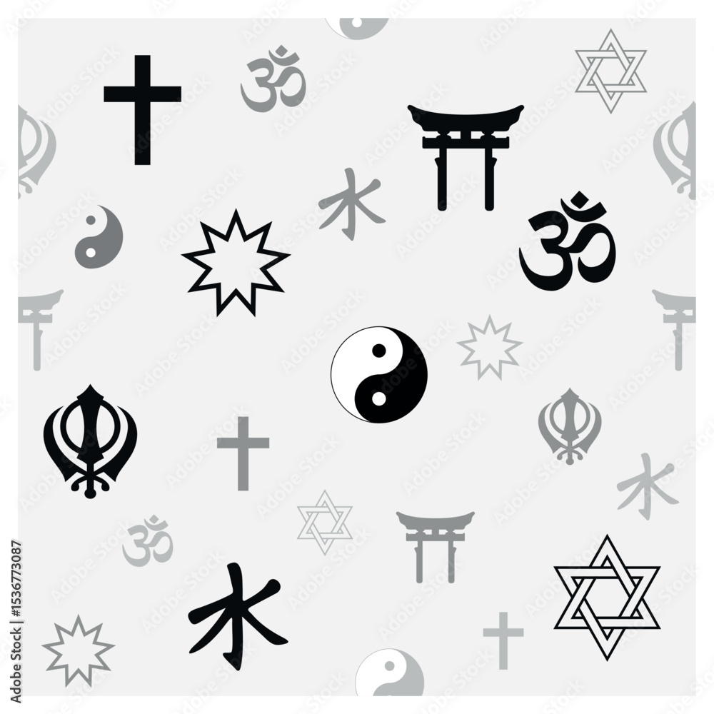 World religion symbols. Signs of major religious groups and religions ...