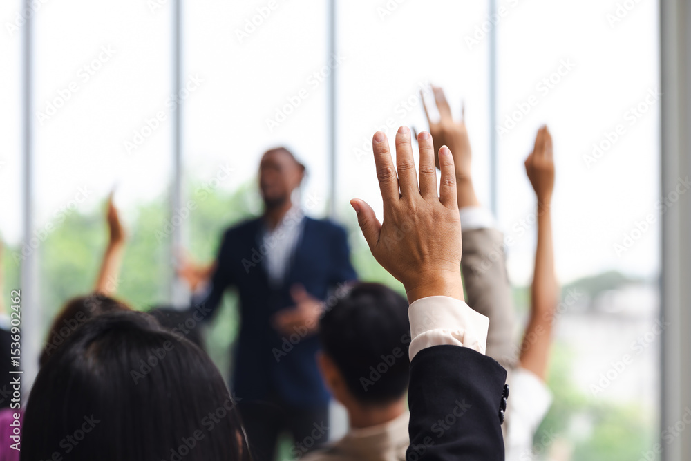 Question and answer audience or crowd : Active participation Asian man ...