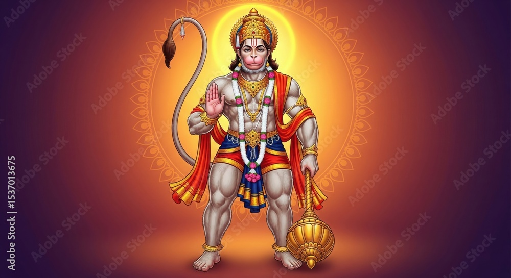 Lord Hanuman Ji 4K HD Desktop Wallpaper | Hanuman Ji Divine Animated ...