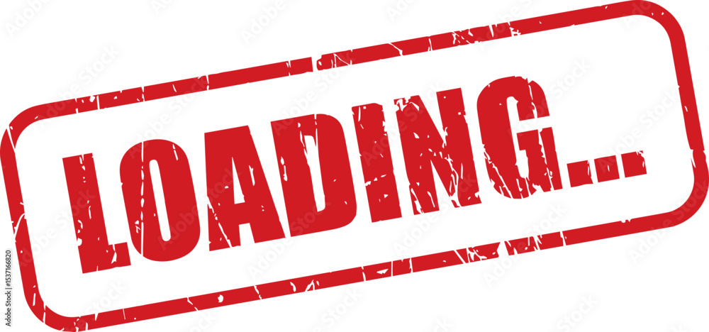 Red Loading... Rubber Stamp in Grunge Vector in Modern Round Border ...