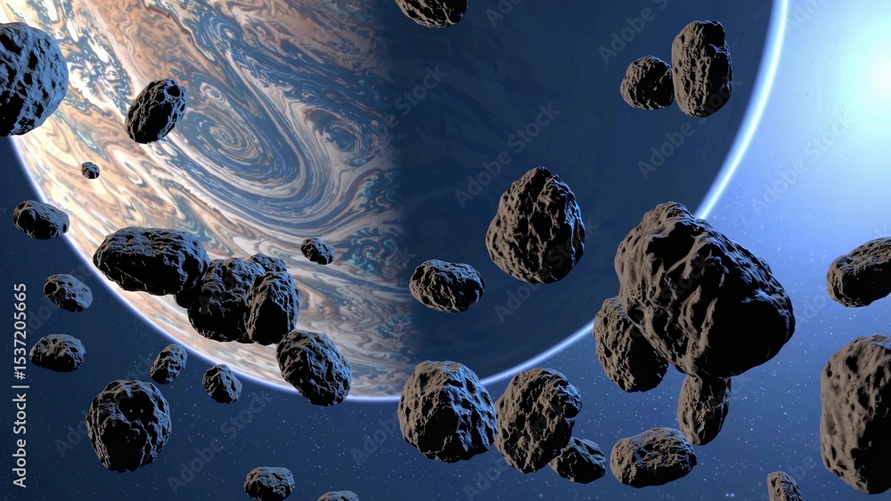 Asteroids hurtling towards a massive gas giant planet create a ...
