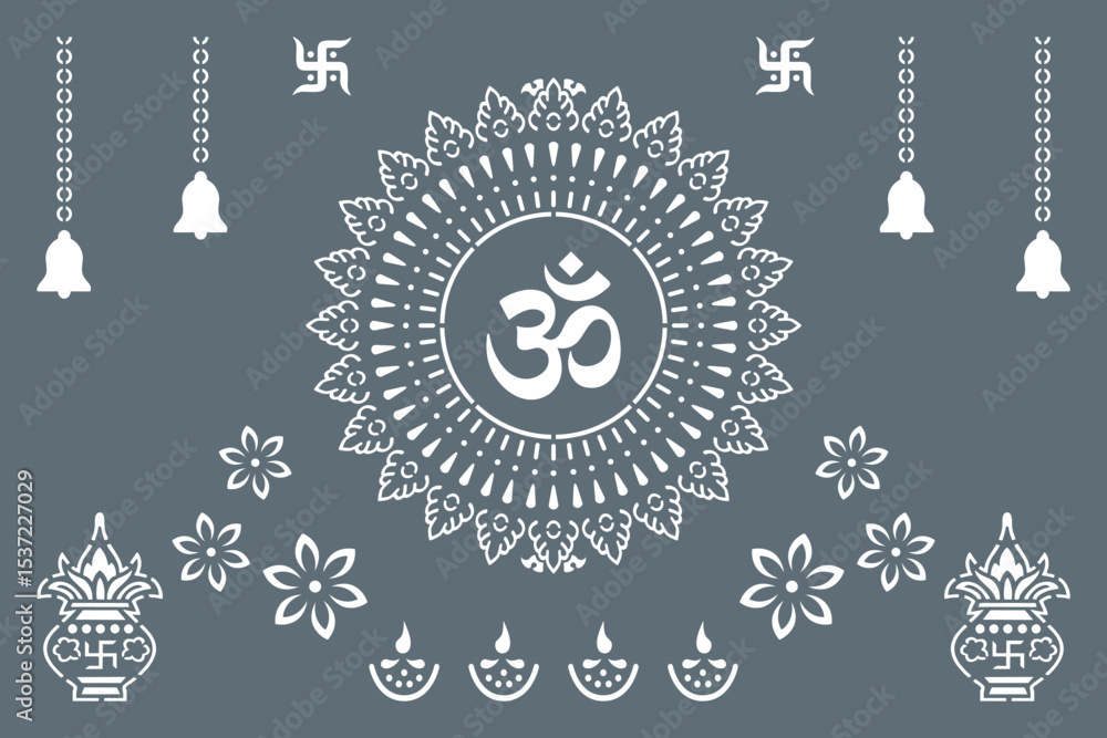 Om Jali design, Om cnc cut jali, corian jali for Temple Mandir door ...