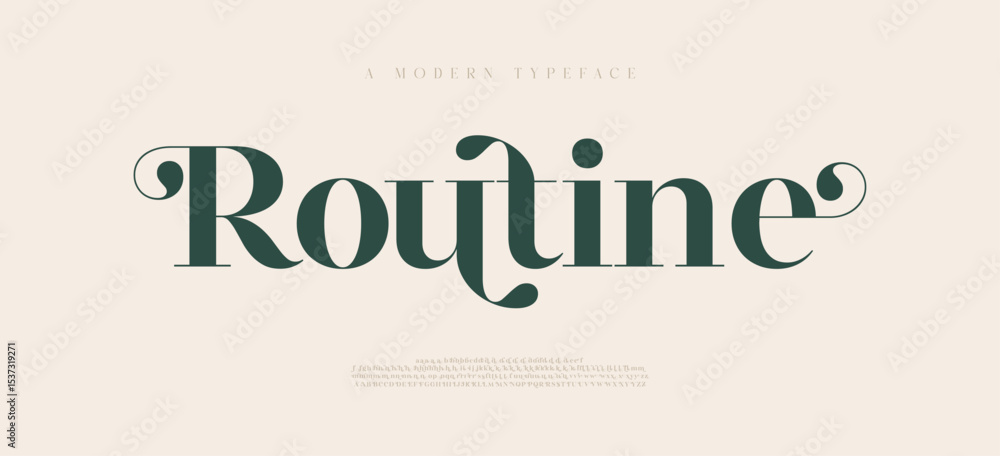Routine minimal luxury font alphabet logo. Typography beauty fashion ...