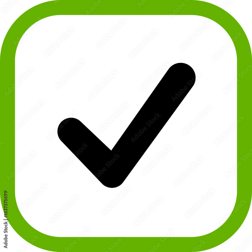 Image vectorielle Stock Check box icon with correct, accept checkmark ...