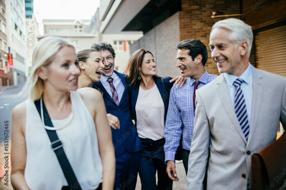 Diverse group of business people and coworkers commuting to work ...