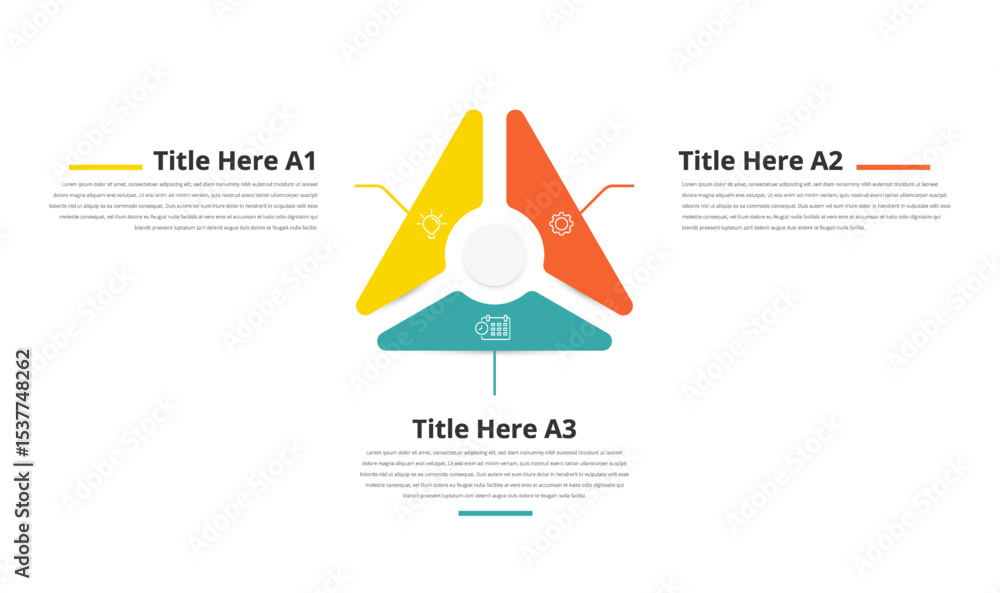 Annual Business Growth Roadmap with 3 option. Infographic with triangle ...