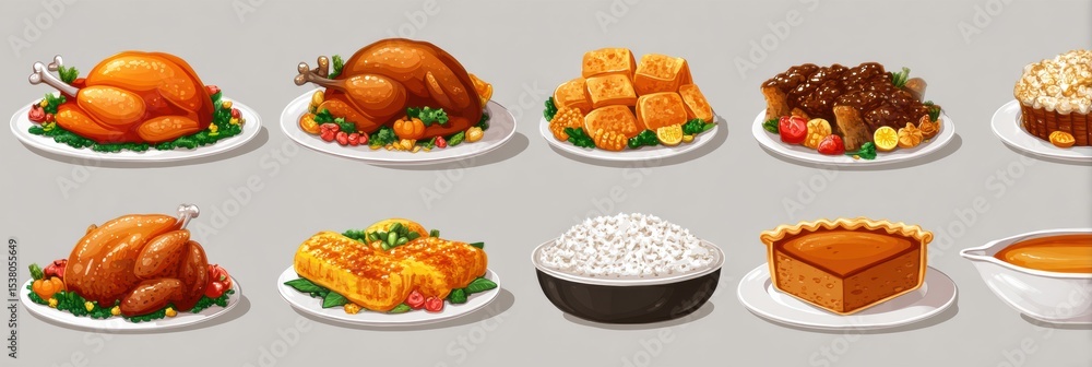 Thanksgiving Visual Guide Highlighting Various Dishes and Who Brings ...