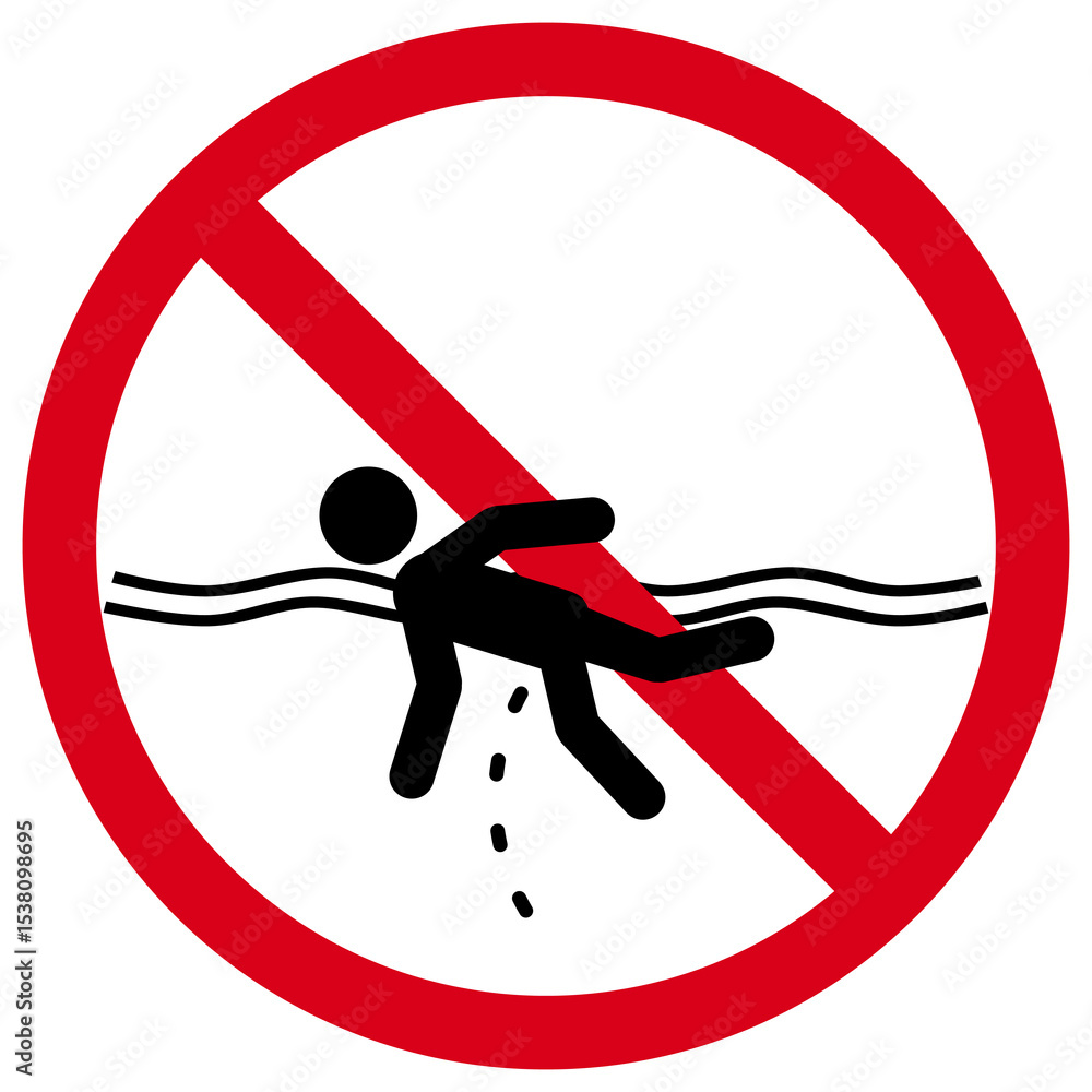 No Urinating in Water Sign. Do Not Pee in Water Symbol. No Water ...