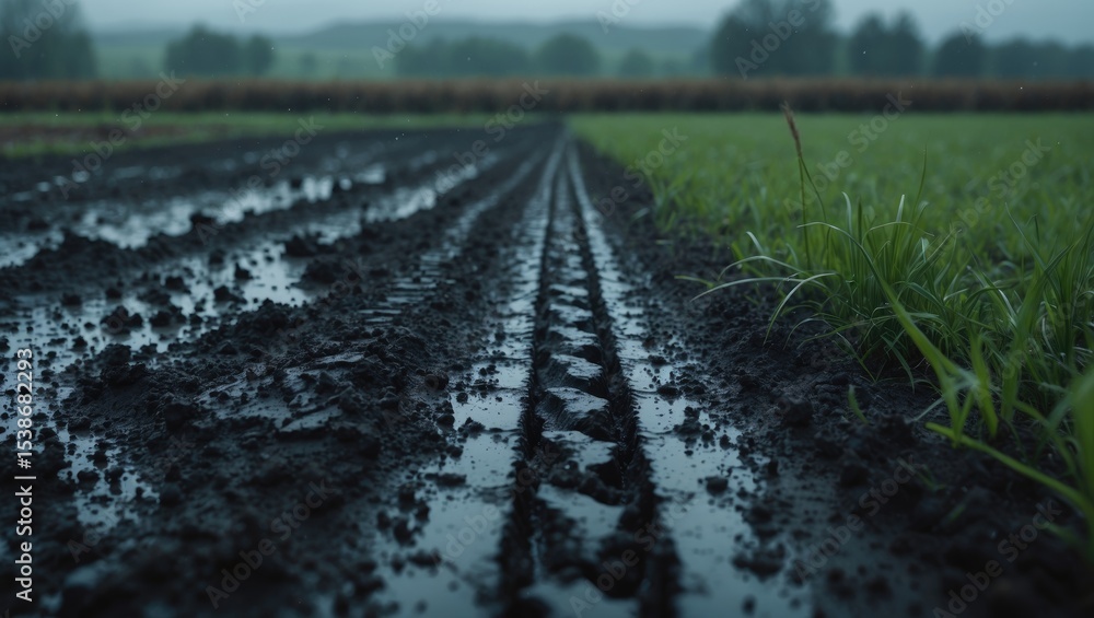 Field erosion of soil by water in nature causes damage to agriculture ...