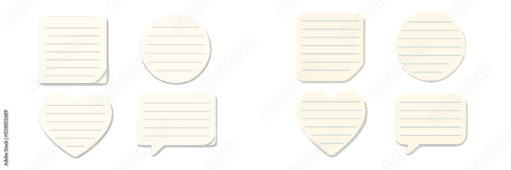 Blank note templates featuring various shapes for personal or ...