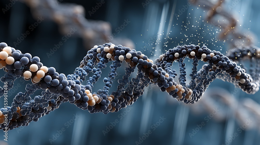 Complex Molecular Structure Illustration: A Detailed Rendering of ...