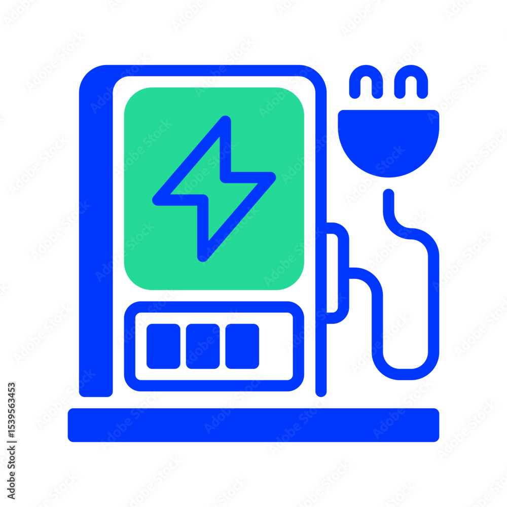 Charging Station Line Icon, Outline Symbol for Electric Vehicle ...