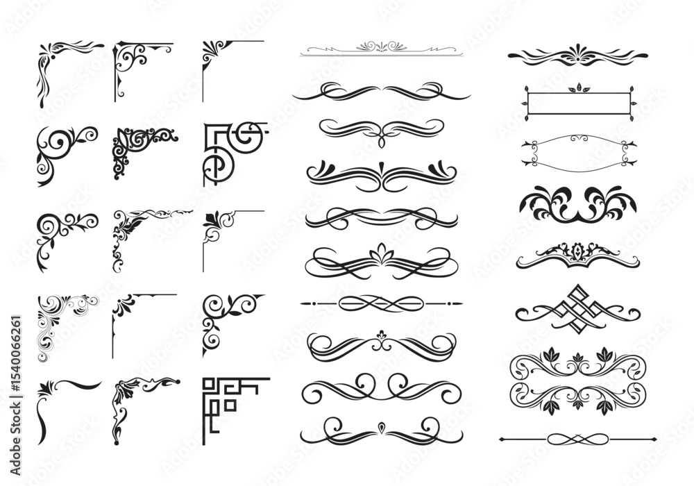 Black corner line border icon set Stock Vector | Adobe Stock