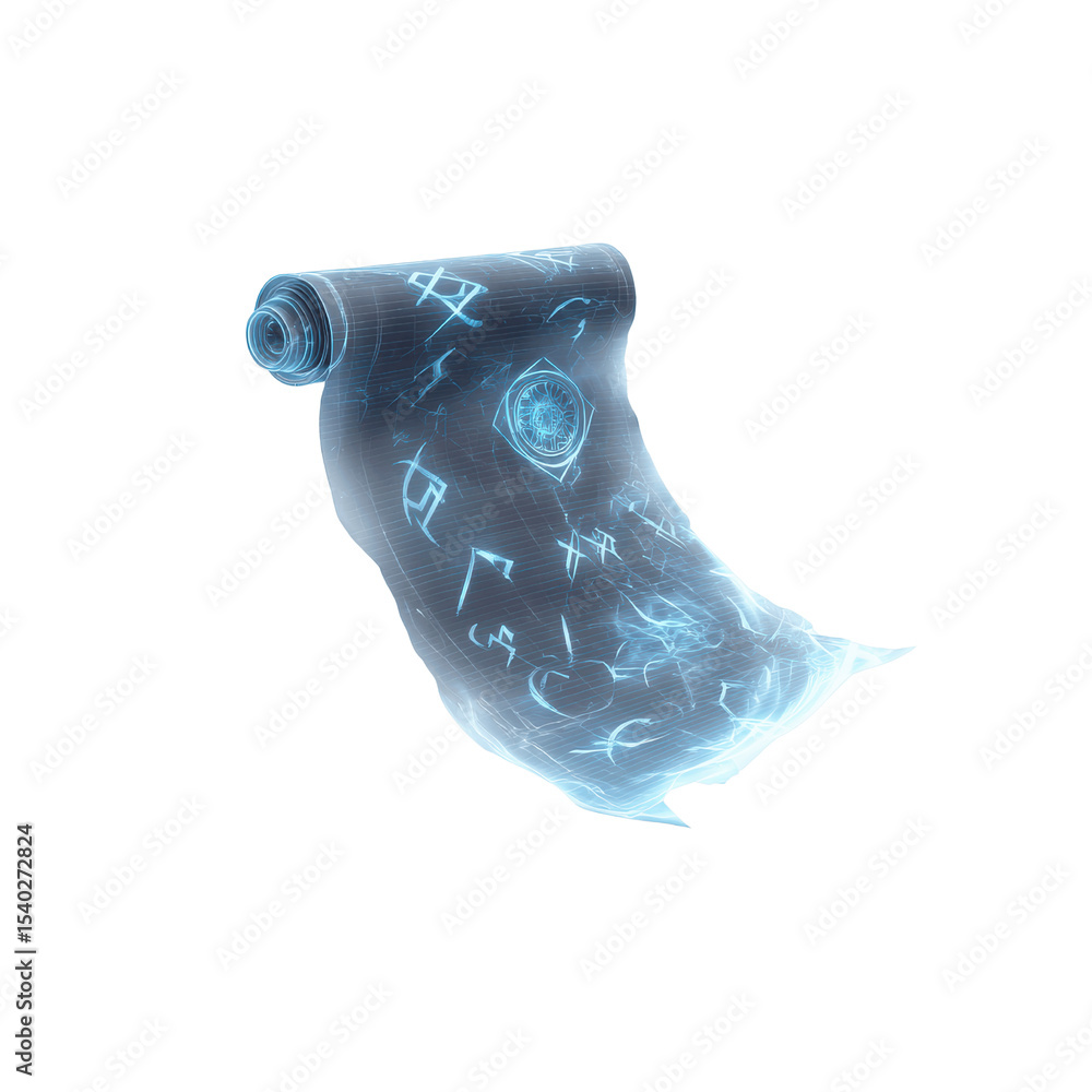 Glowing Mystical Scroll with Ancient Runes and Symbols Stock ...