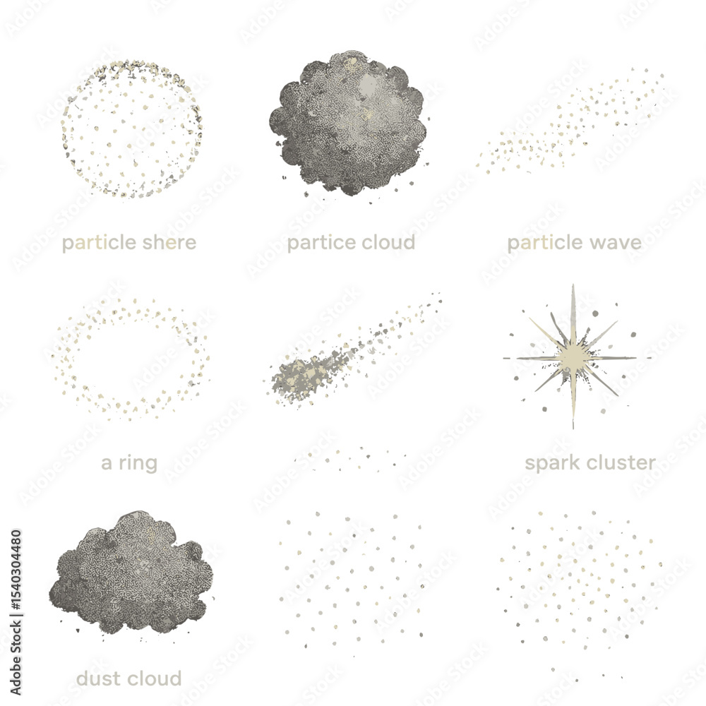 Isometric Particle Icons. Isometric Flat icon set of particle effects ...