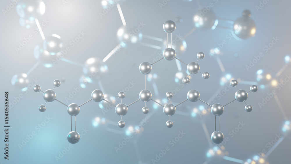 triacetin molecular structure, 3d model molecule, triglyceride ...