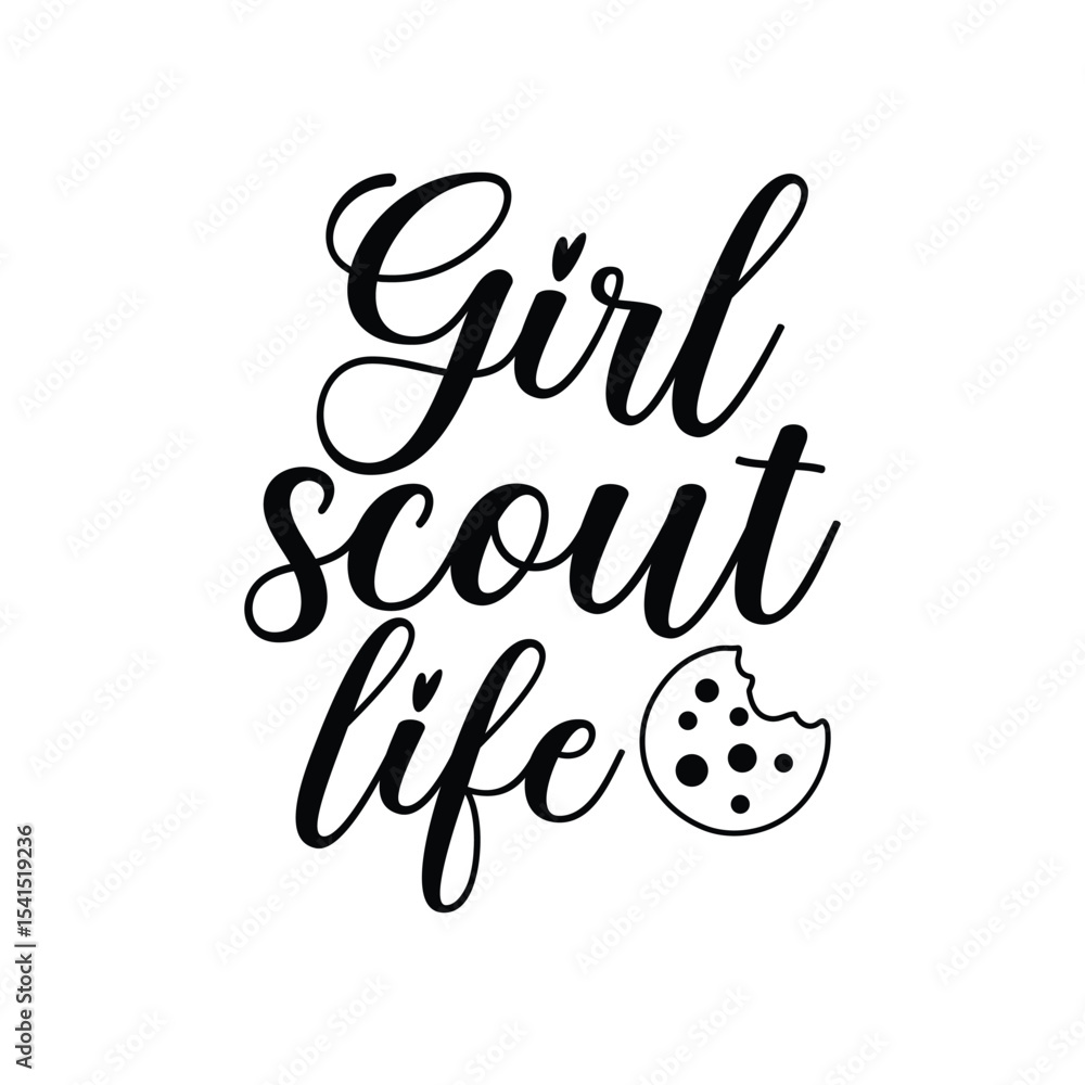Girl Scout Life Cute Girl Scout Inspired Quote Design Stock Vector ...