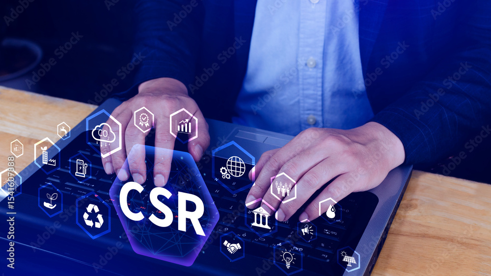 CSR, Corporate social Responsibility concept, global ecology ...