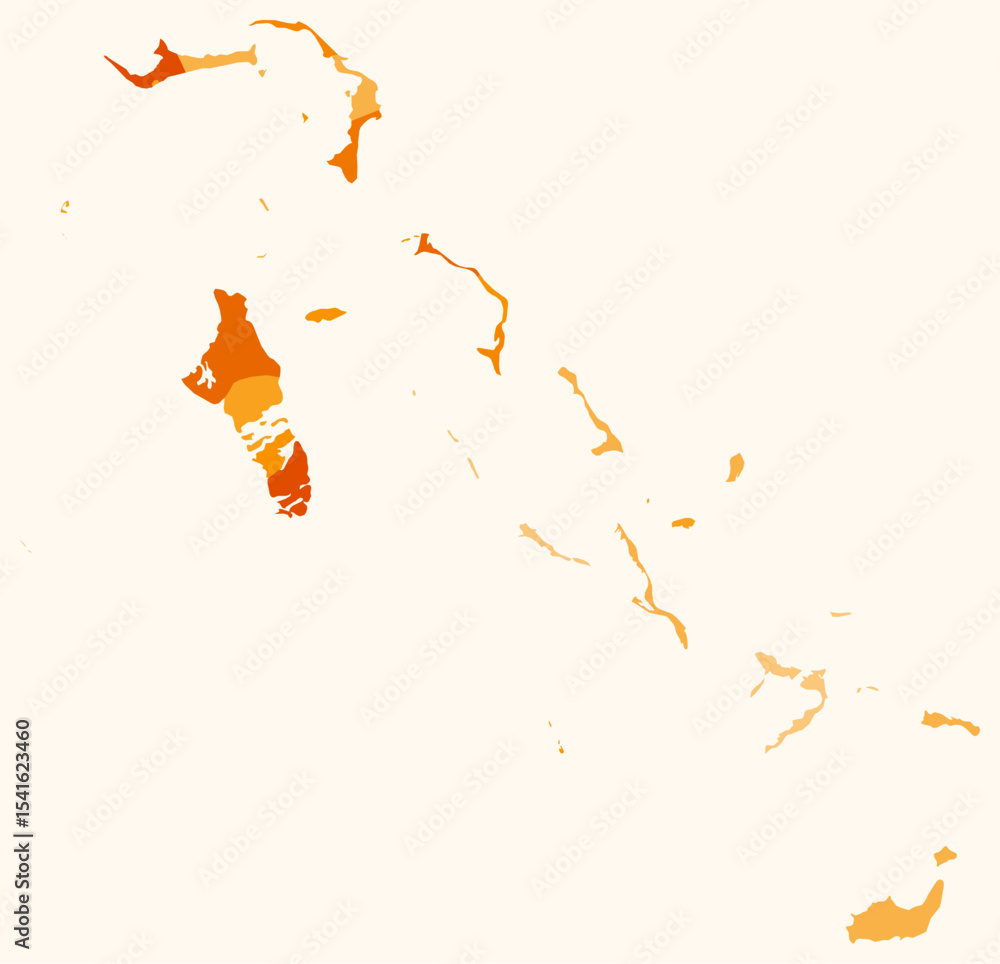 Map of Bahamas with regions. Just a simple country border map with ...
