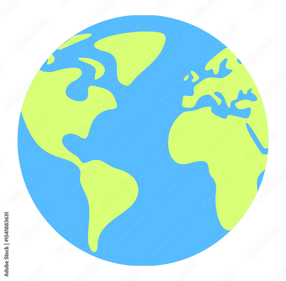 Planet earth rotates around itself or its axis. Globe, hemisphere ...