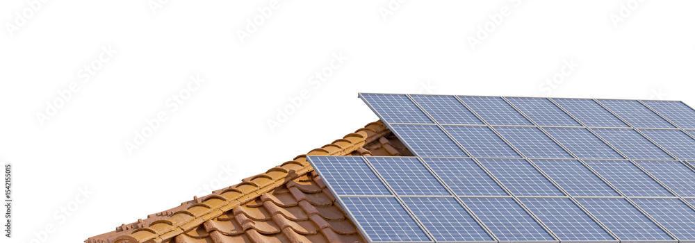 Segment of aged roof structure integrated with photovoltaic solar ...