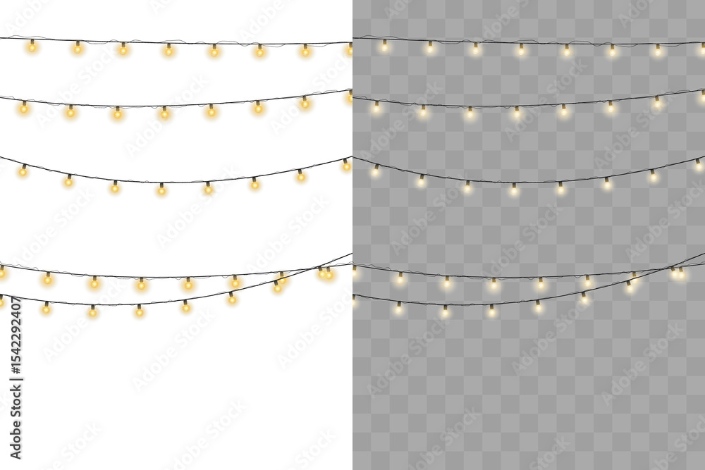 Twinkling fairy lights glow in soft amber. Golden garland loops around ...