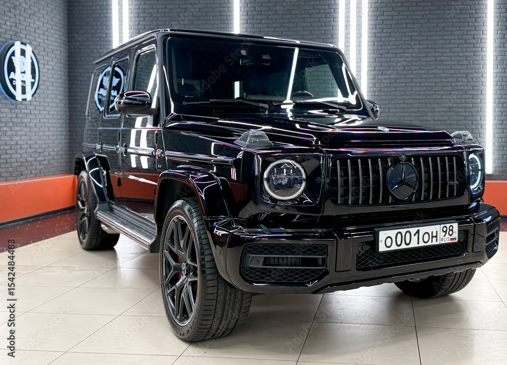 Fotografie Black Mercedes Benz G63 AMG. Mercedes Benz G SUV Brabus ...
