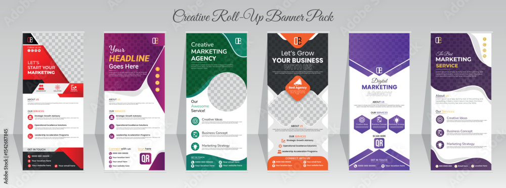 Vector de Stock Corporate rollup banner template, advertisement, pull ...