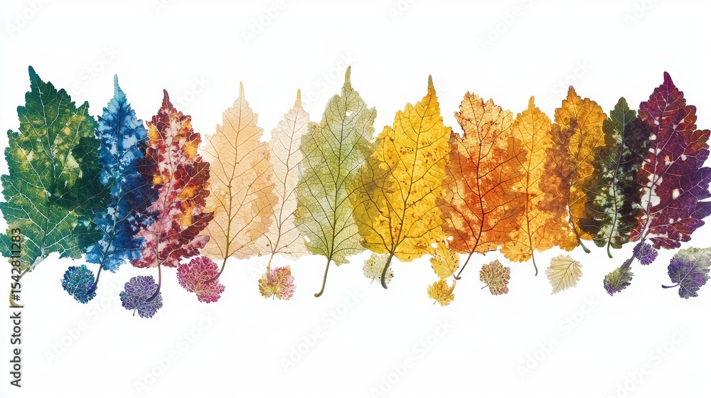 Timeline of seasonal leaf color transformation Stock Illustration ...